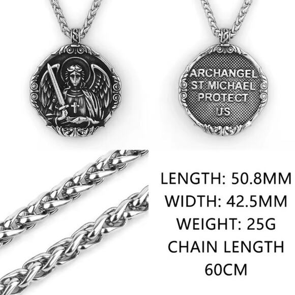 Handmade | Accessories | Archangel St Michael Necklace Stainless Forged ...
